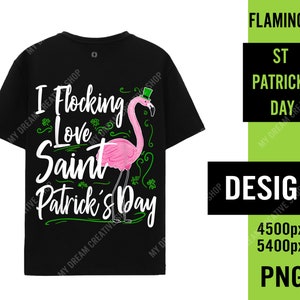 Flamingo Shamrock St Patricks Day PNG, Funny St Patrick’s Day Png ...