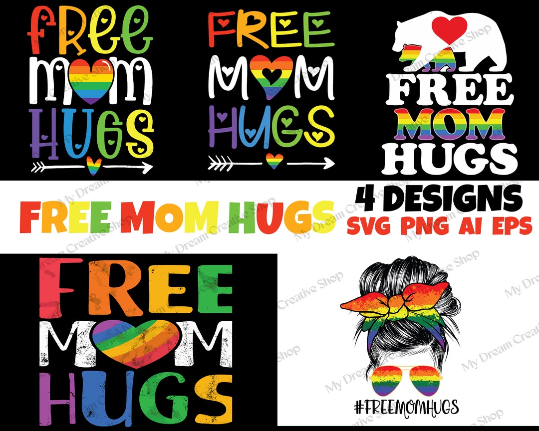 Free Mom Hugs Svg | Pride Svg | Rainbow Svg | Lgbt Svg | Free Hugs Svg | Pride Mom | Pride Ally ...