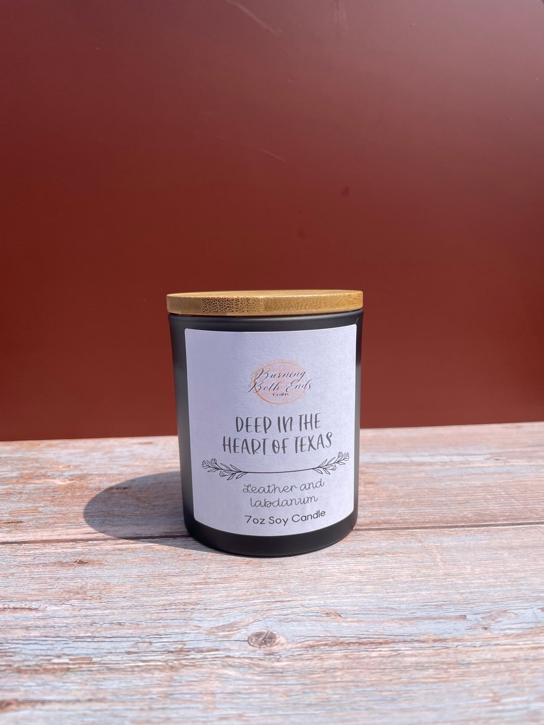 7oz Soy Wood Wick Candle Deep in the Heart of Texas Leather and ...