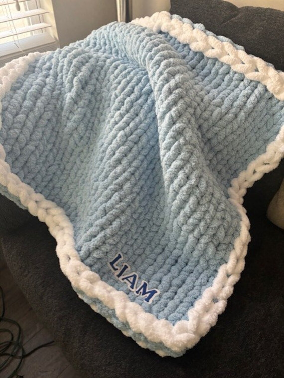 Chunky Knit Baby Blanket | Handmade Personalized Baby Blanket | Super ...