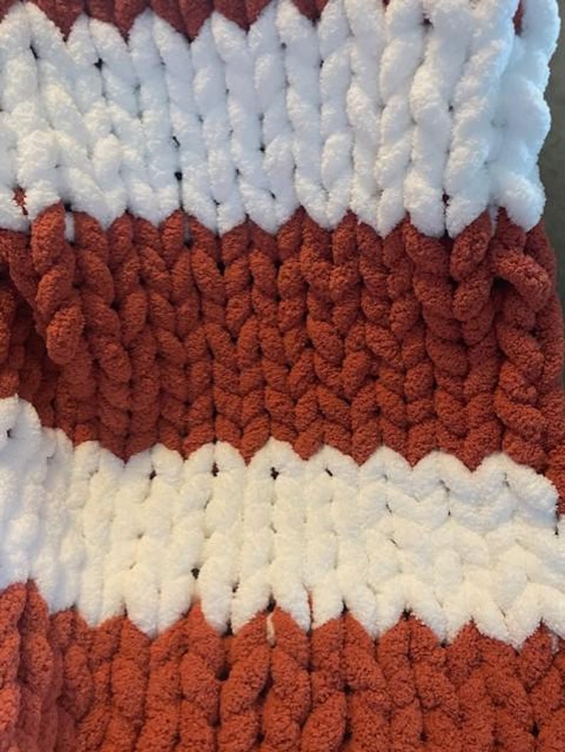 Tx Longhorns/ Handknit Chunky Blanket/ Cozy Throw - Etsy