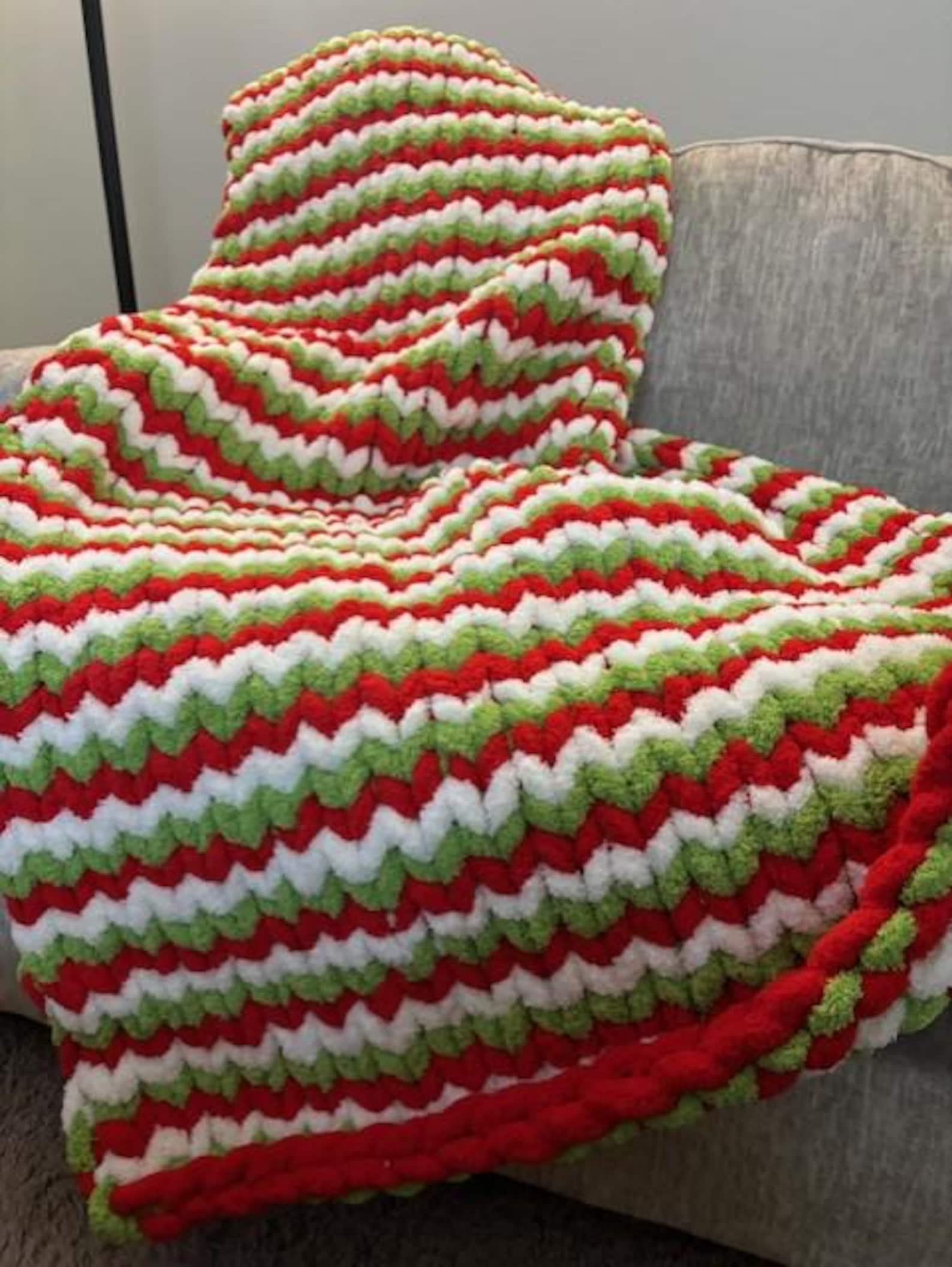 Handmade Grinch Chunky Knit Blanket: Holiday Christmas Throw - Etsy