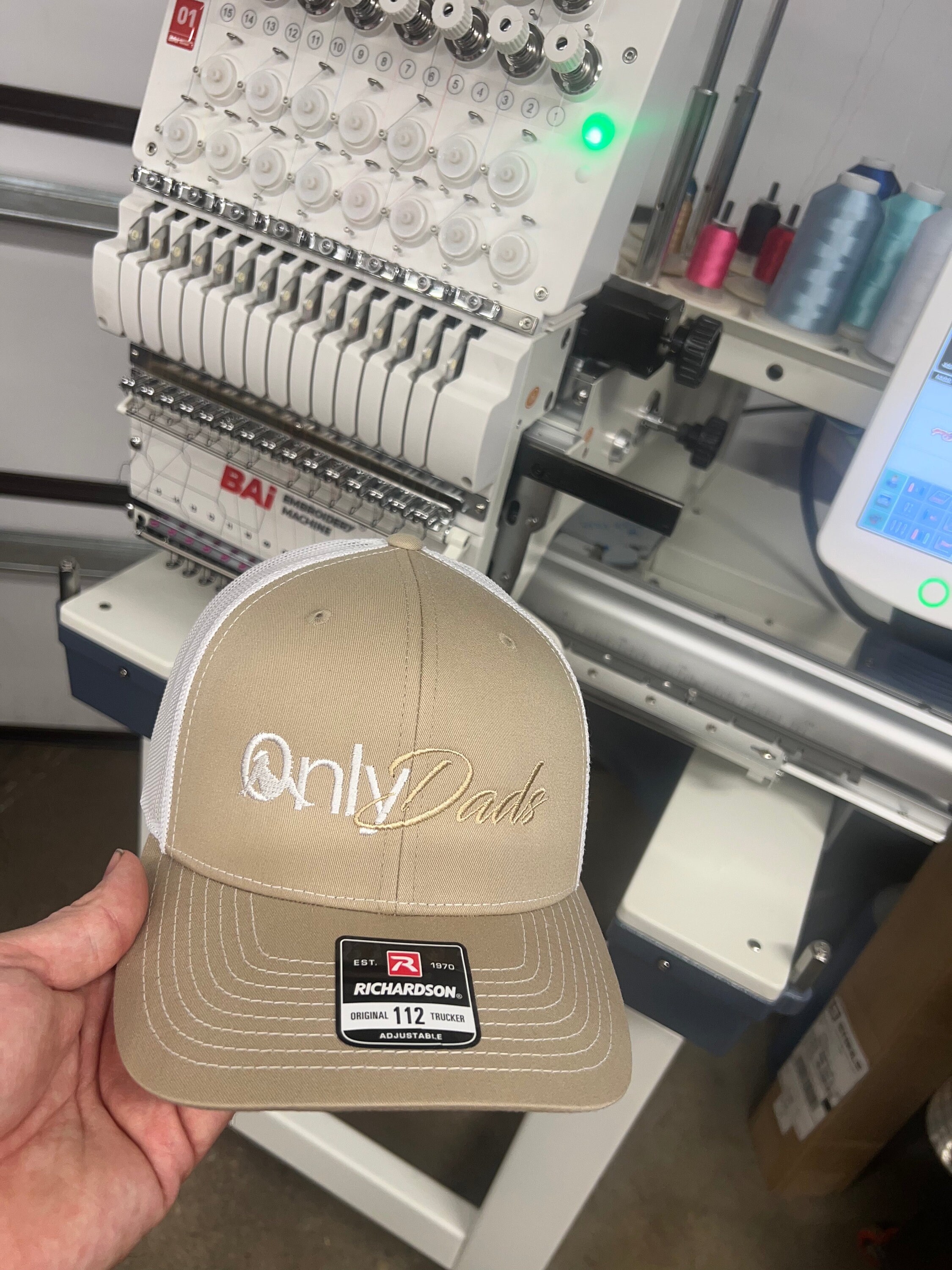Onlydads Embroidered Hat Tan/white - Etsy