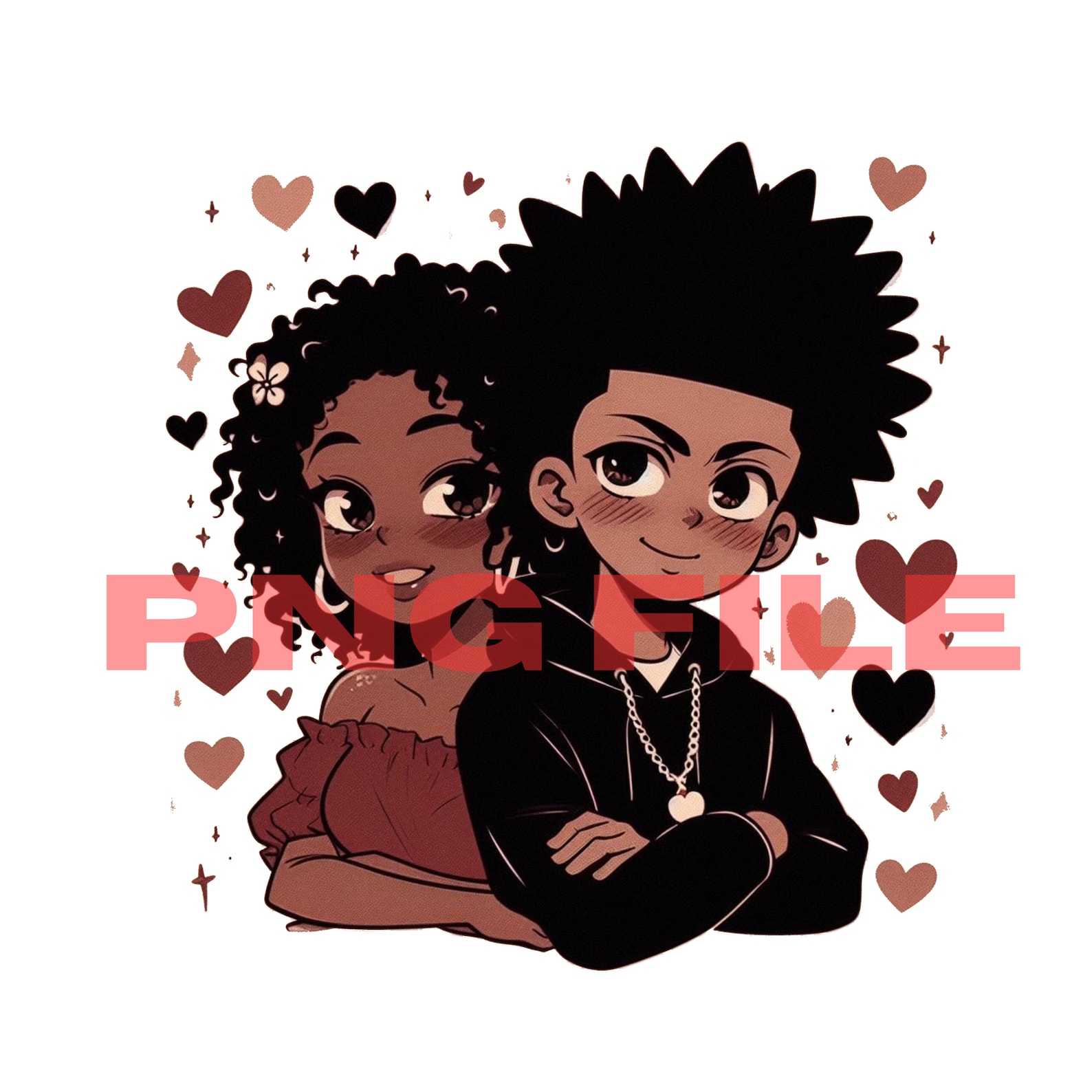 Lover Boy Png, Valentines Day PNG, Young Love Clipart, Black Romance ...
