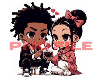 Lover Boy Png, Valentines Day PNG, Young Love Clipart, Black Romance ...