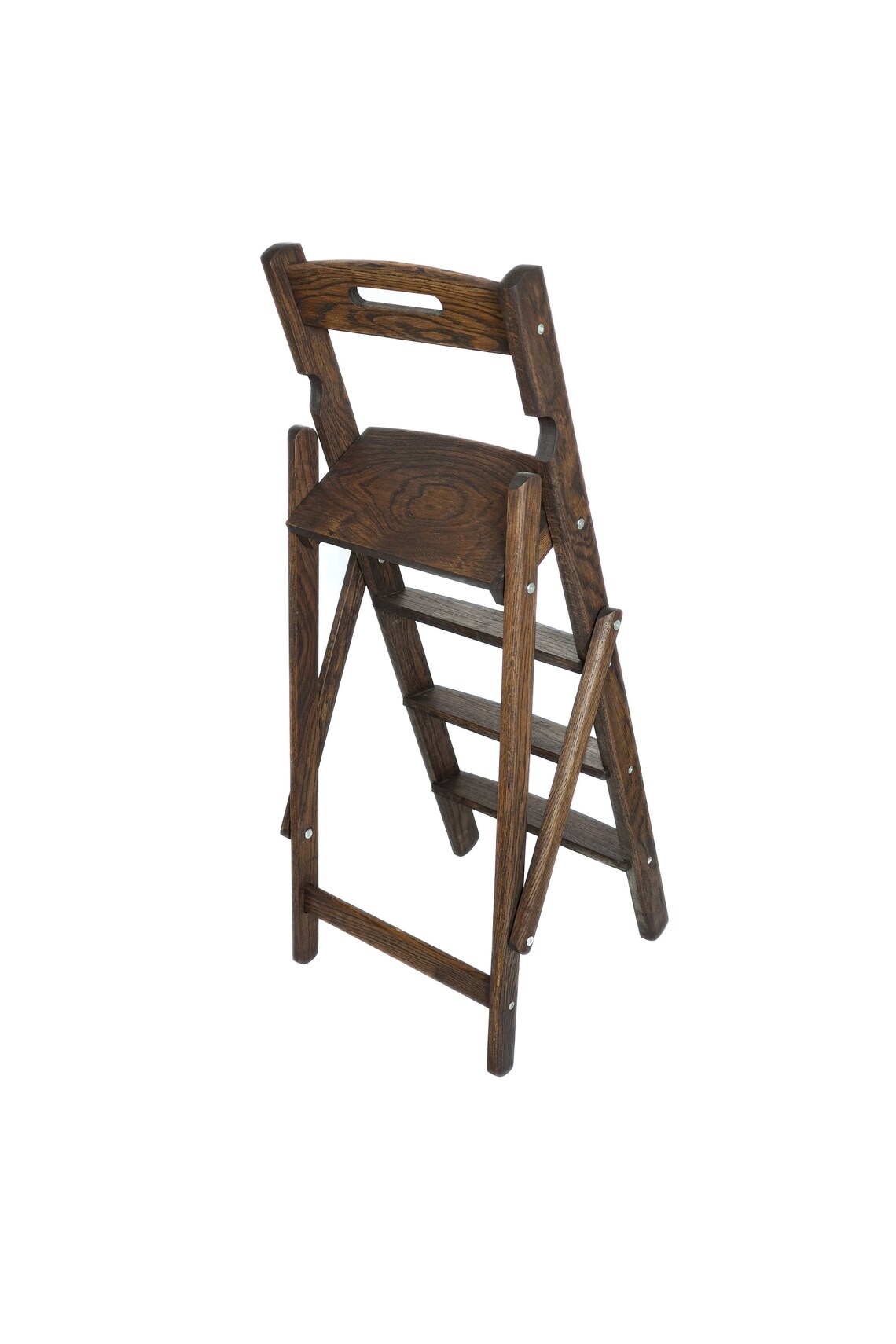 A Wooden Folding Ladder Made of Oak. Size 110cm High43 Inchesfor Home ...