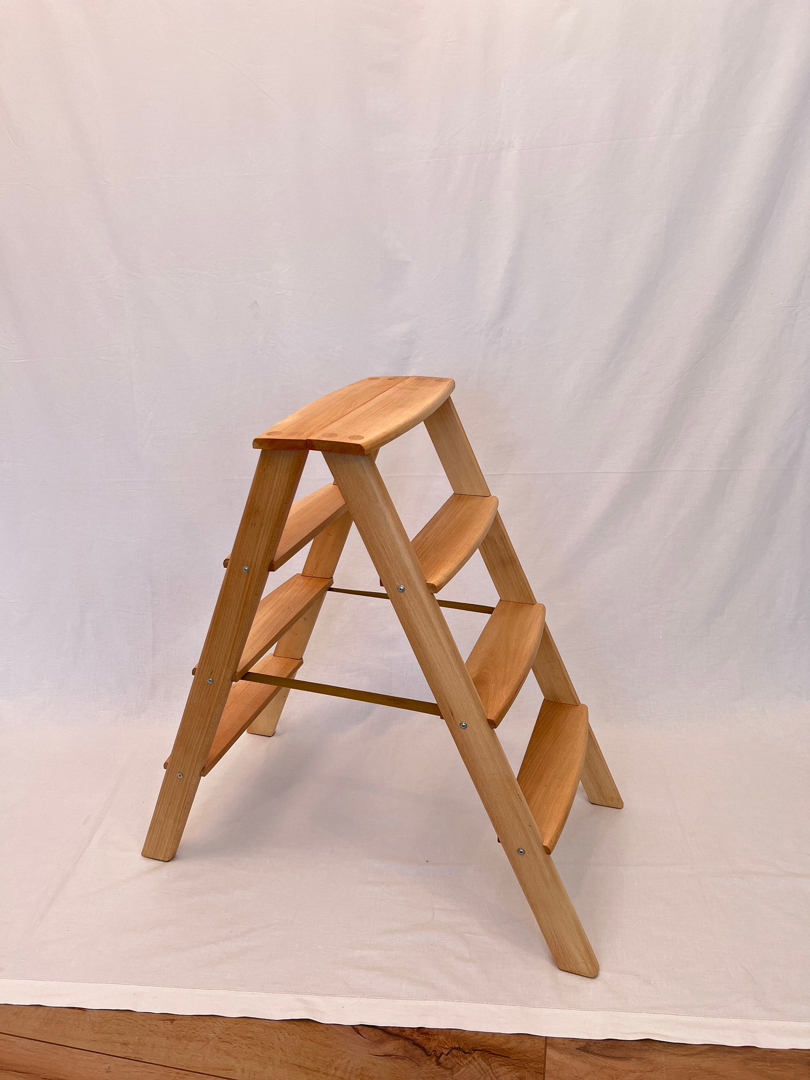 A Wooden Folding Ladder Made of Oak for Home,kitchen,flower Stand and ...