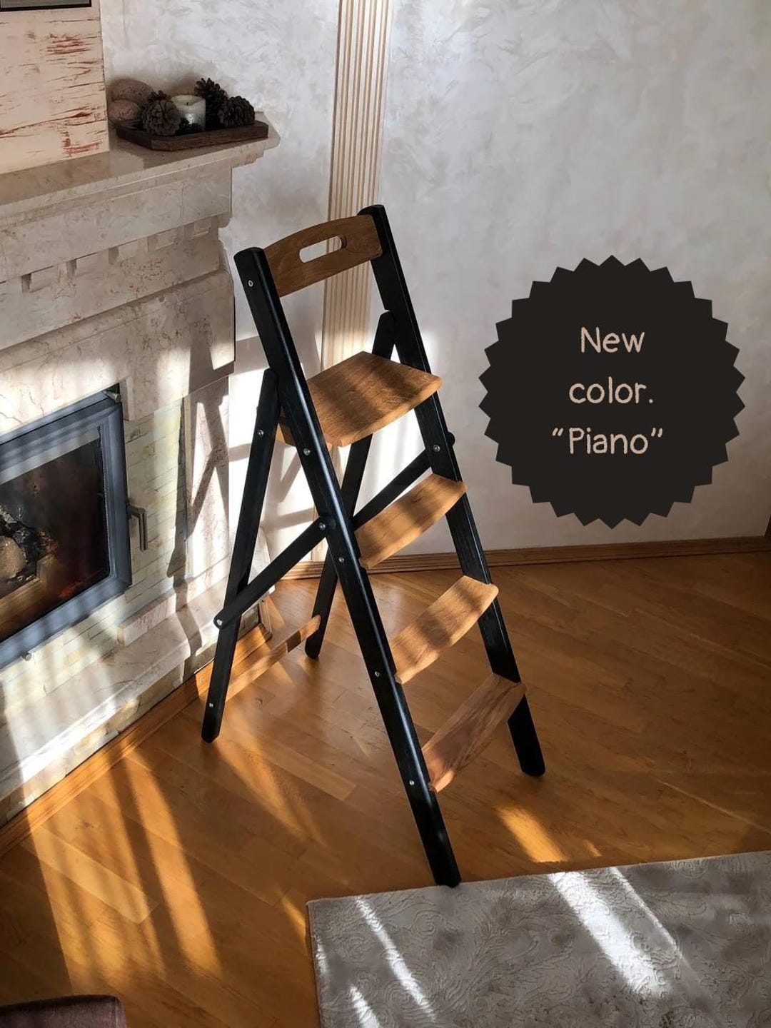 A Wooden Folding Ladder Made of Oak. Size 110 Cm High(43inches).ladder ...