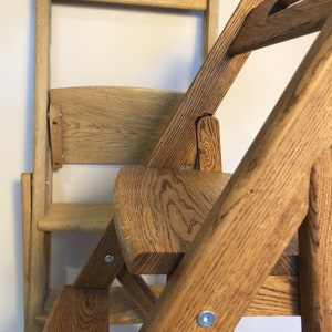 A Wooden Folding Ladder Made of Oak. Sizes110cm High43inchesfor Home ...