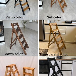 A Wooden Folding Ladder Made of Oak. Size110cm High(43inche)for Home ...