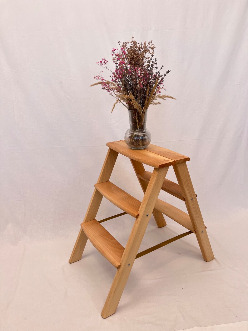 A Wooden Folding Ladder Made of Oak for Home,kitchen,flower Stand and ...