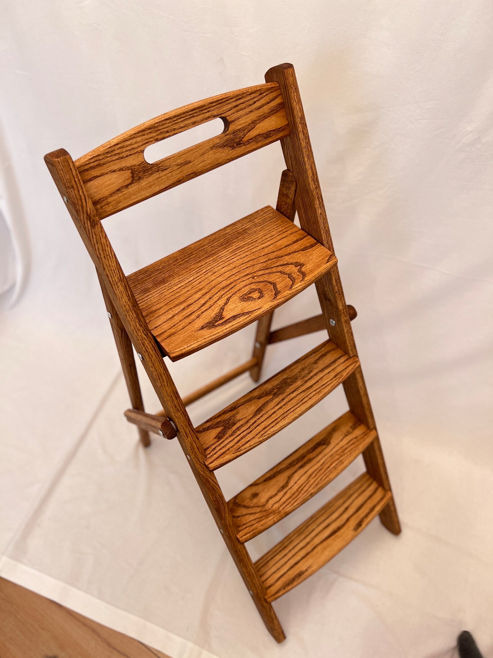 A Wooden Folding Ladder Made of Oak. Sizes110cm High43inchesfor Home ...