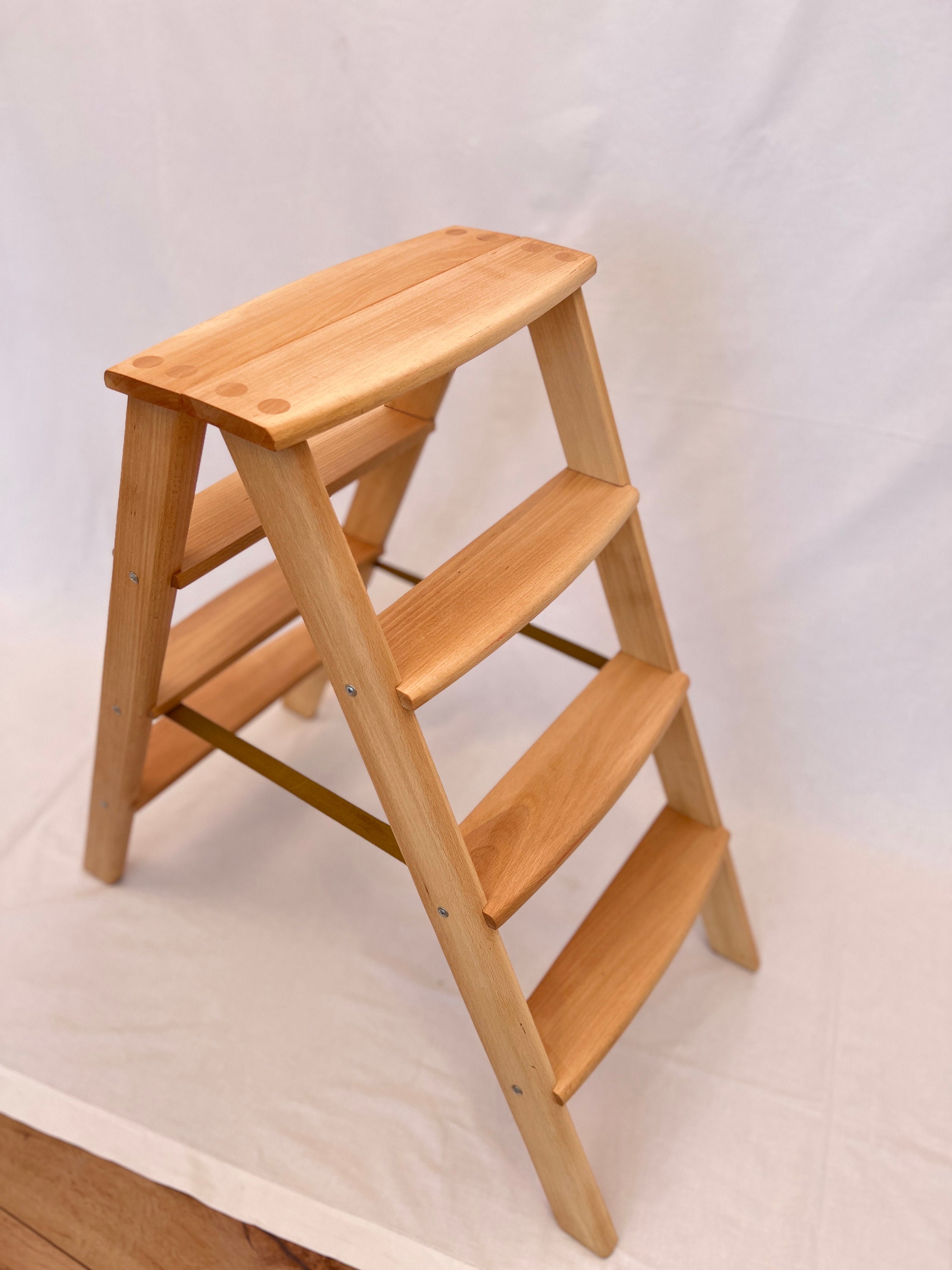 A Wooden Folding Ladder Made of Oak for Home,kitchen,flower Stand and ...