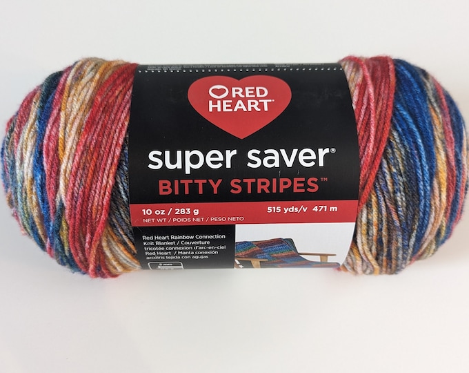 BRAND NEW Sunset Beach Red Heart Super Saver Bitty Stripes - Etsy