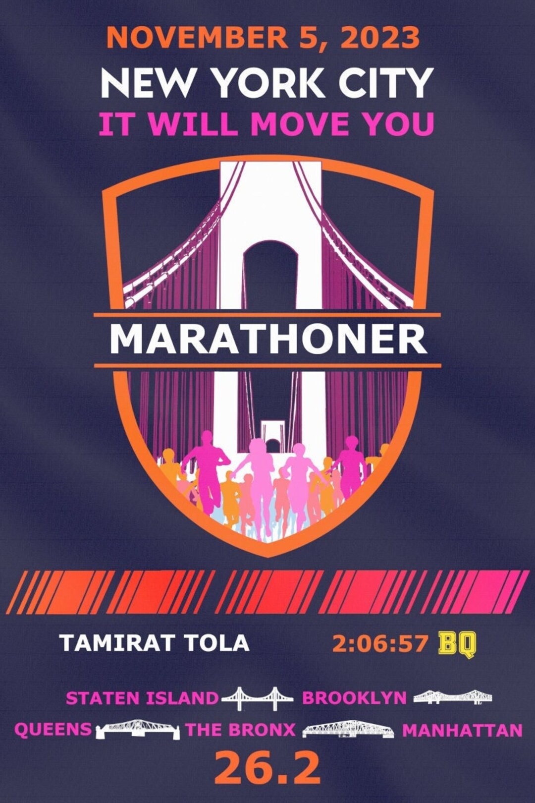 NYC 26.2 Marathon Flag Unofficial - Etsy
