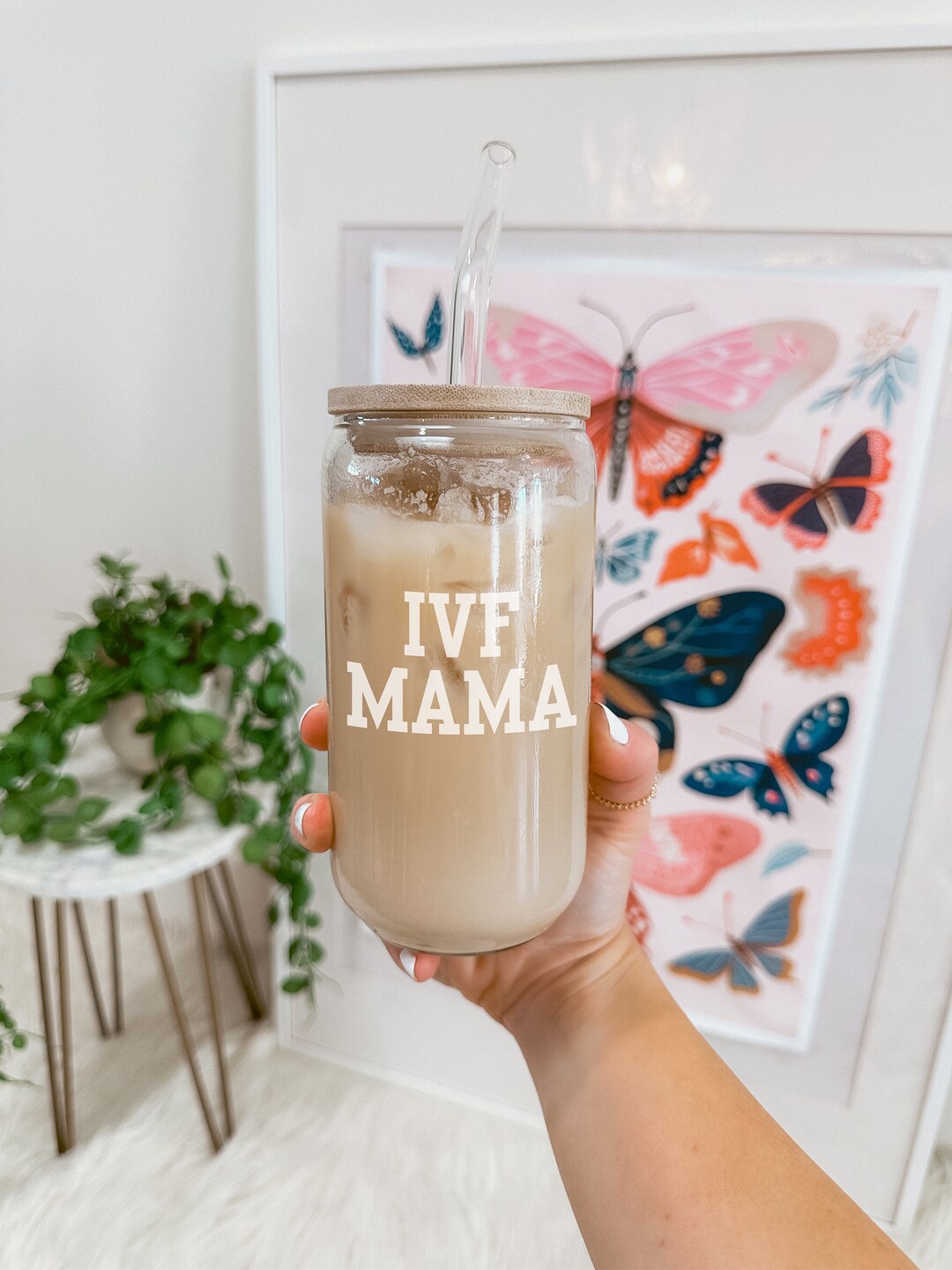 IVF Mama® Glass Cup With Lid, Infertility Gift for IVF Care Package ...