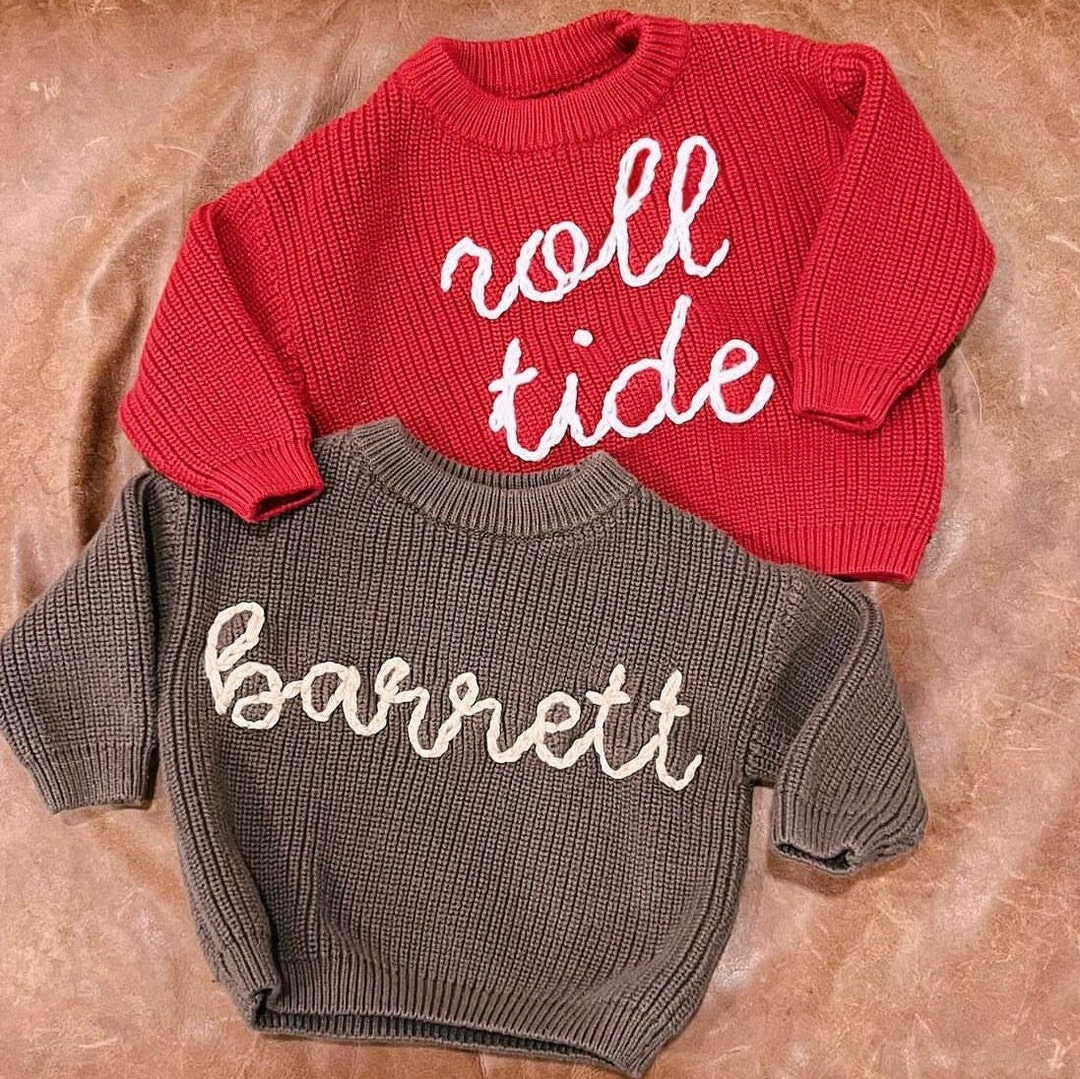 Hand Embroidered Sweater - Etsy