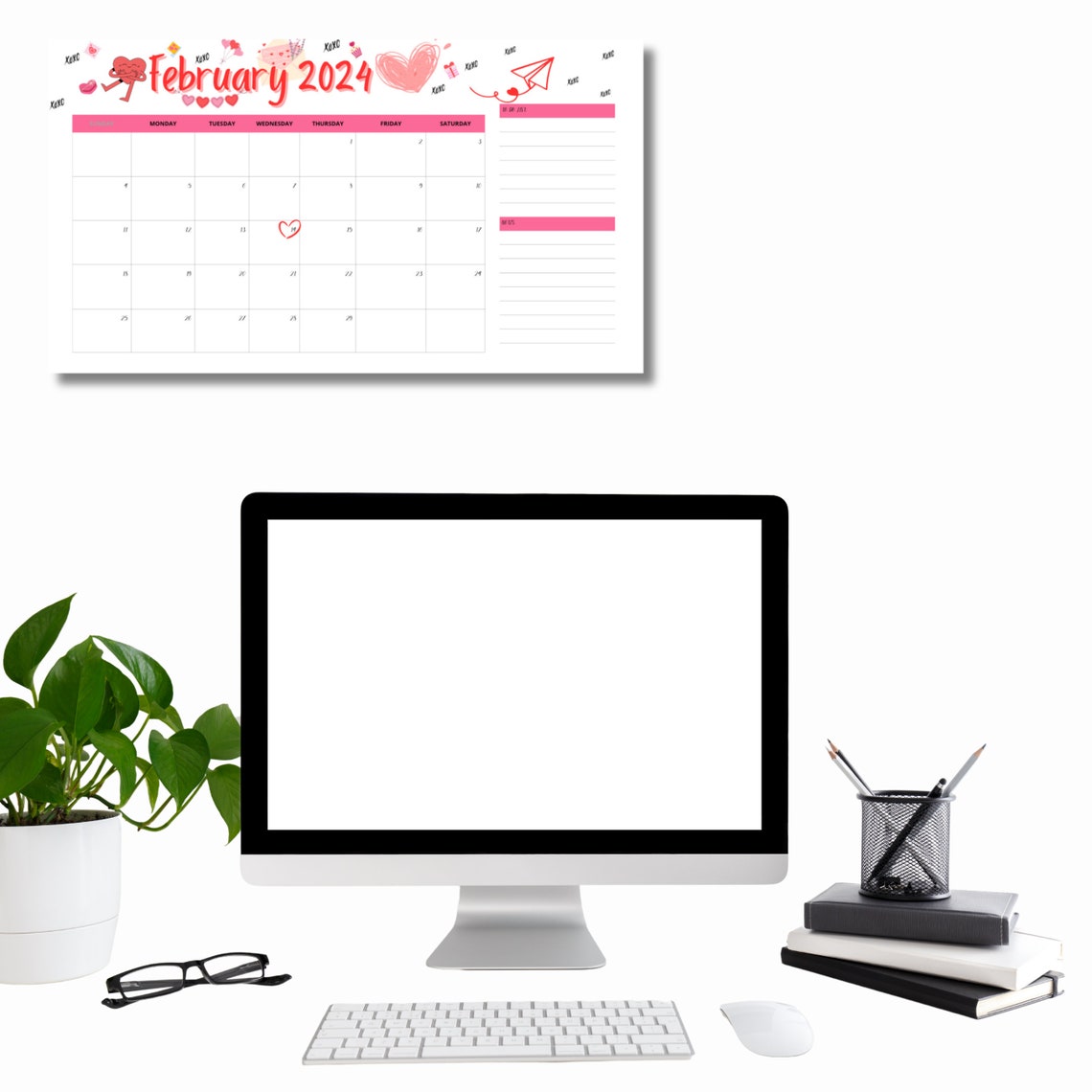 Editable February 2024 Calendar , Printable Classroom Calendar ...