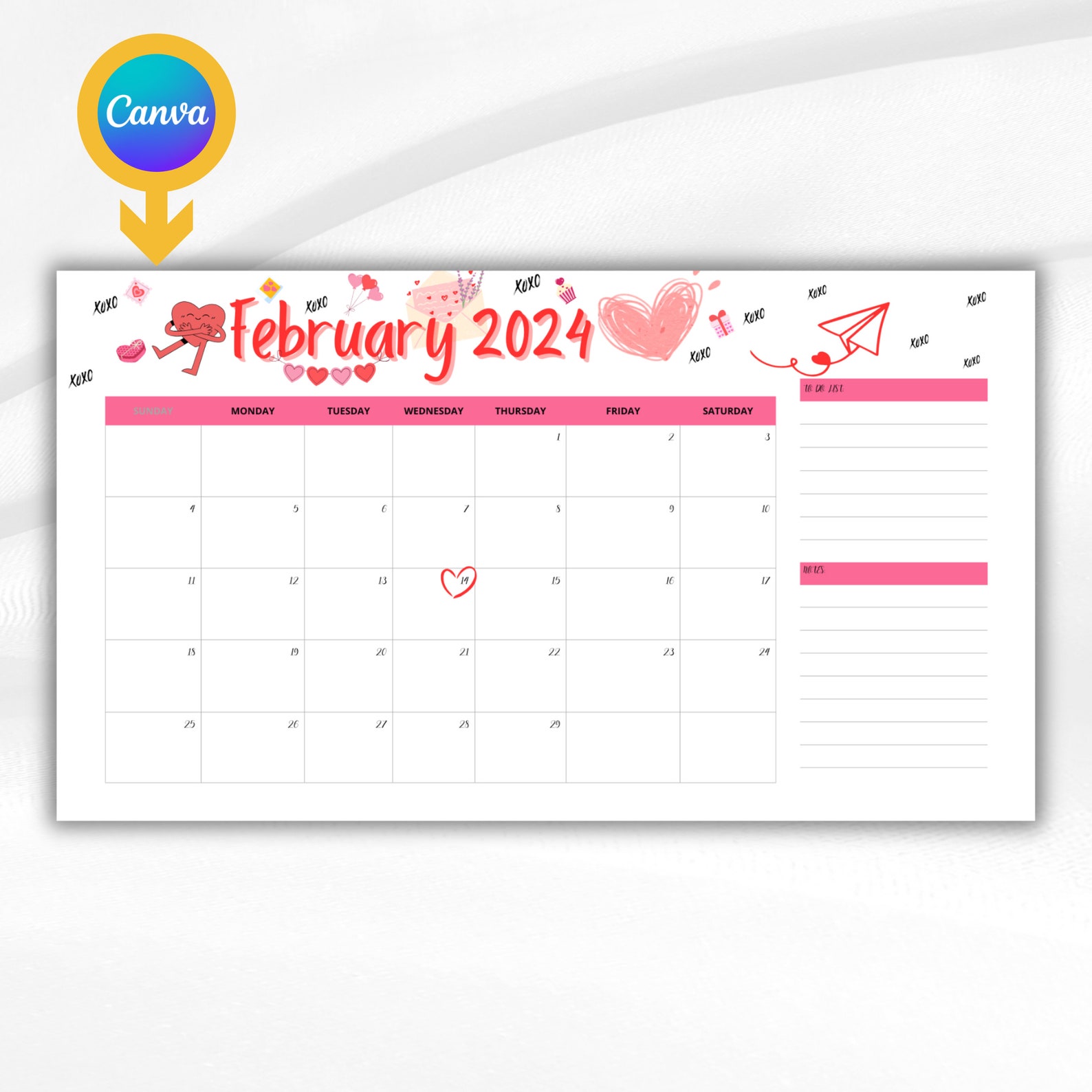 Editable February 2024 Calendar , Printable Classroom Calendar ...