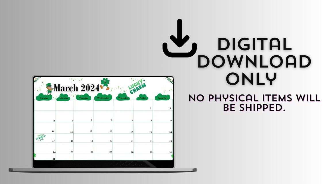 Editable March 2024 Calendar , Printable Classroom Calendar , Printable ...