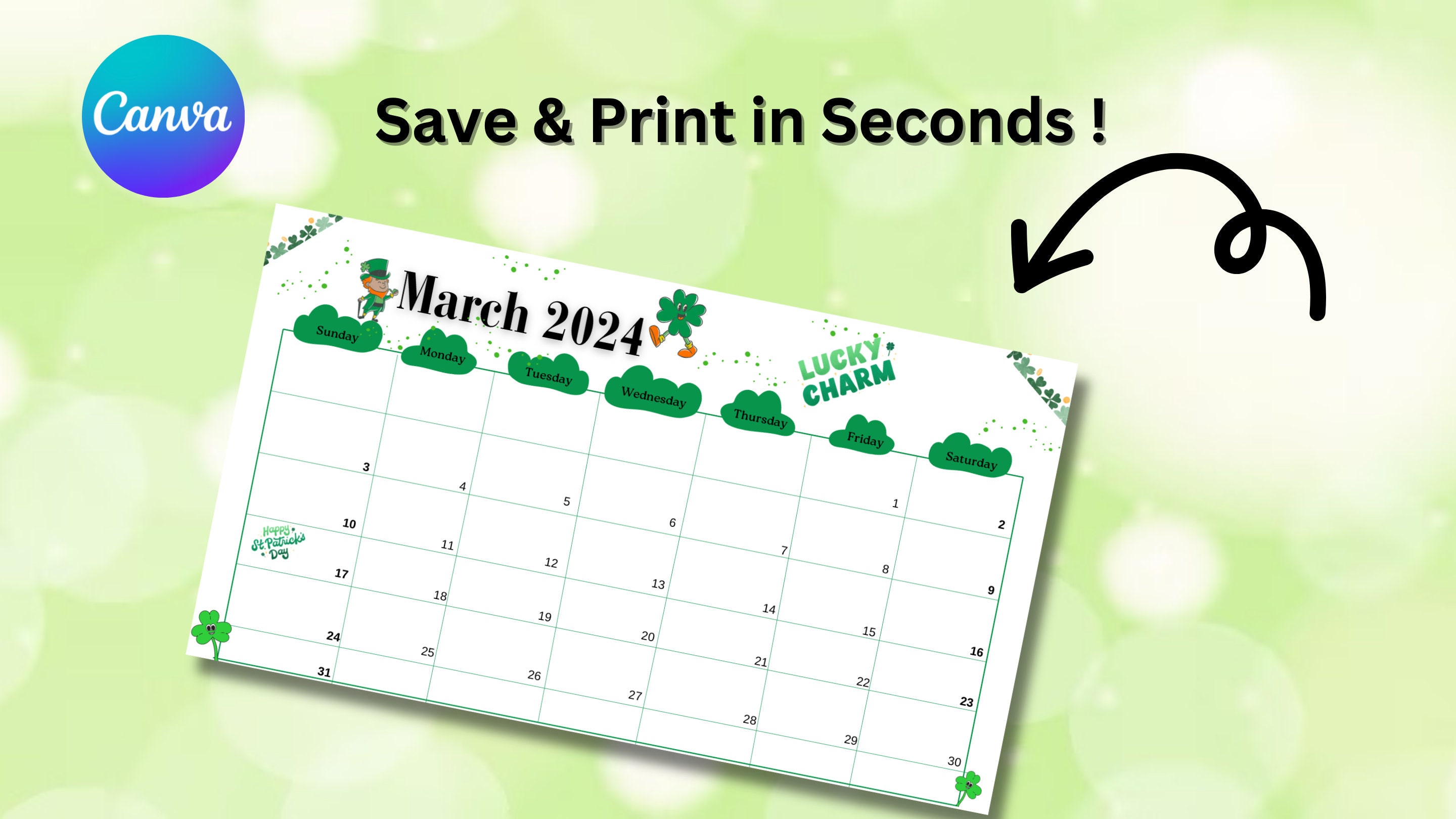 Editable March 2024 Calendar , Printable Classroom Calendar , Printable ...