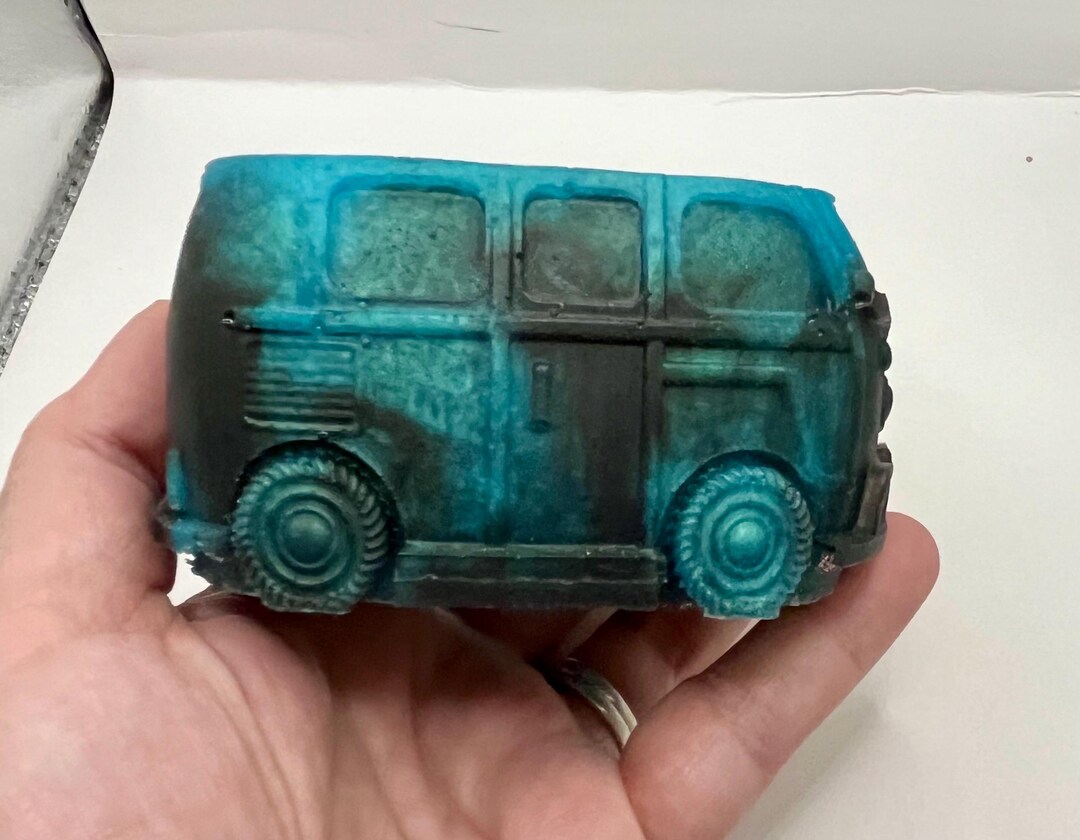 Mini VW Bus Resin Planter: Colorful Desk Decor - Etsy