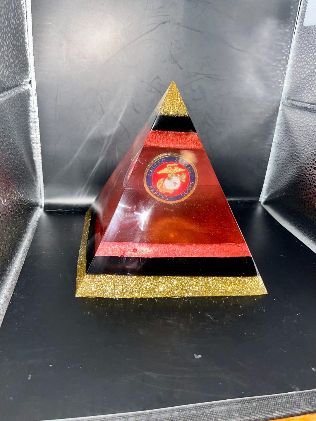 Marine Corp Pyramid With Challenge Coin Resin Decoration Made by ...