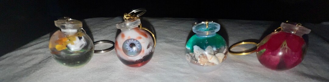 Unique Handcrafted Potion Bottle Keychains Enchanting Glass Charms ...