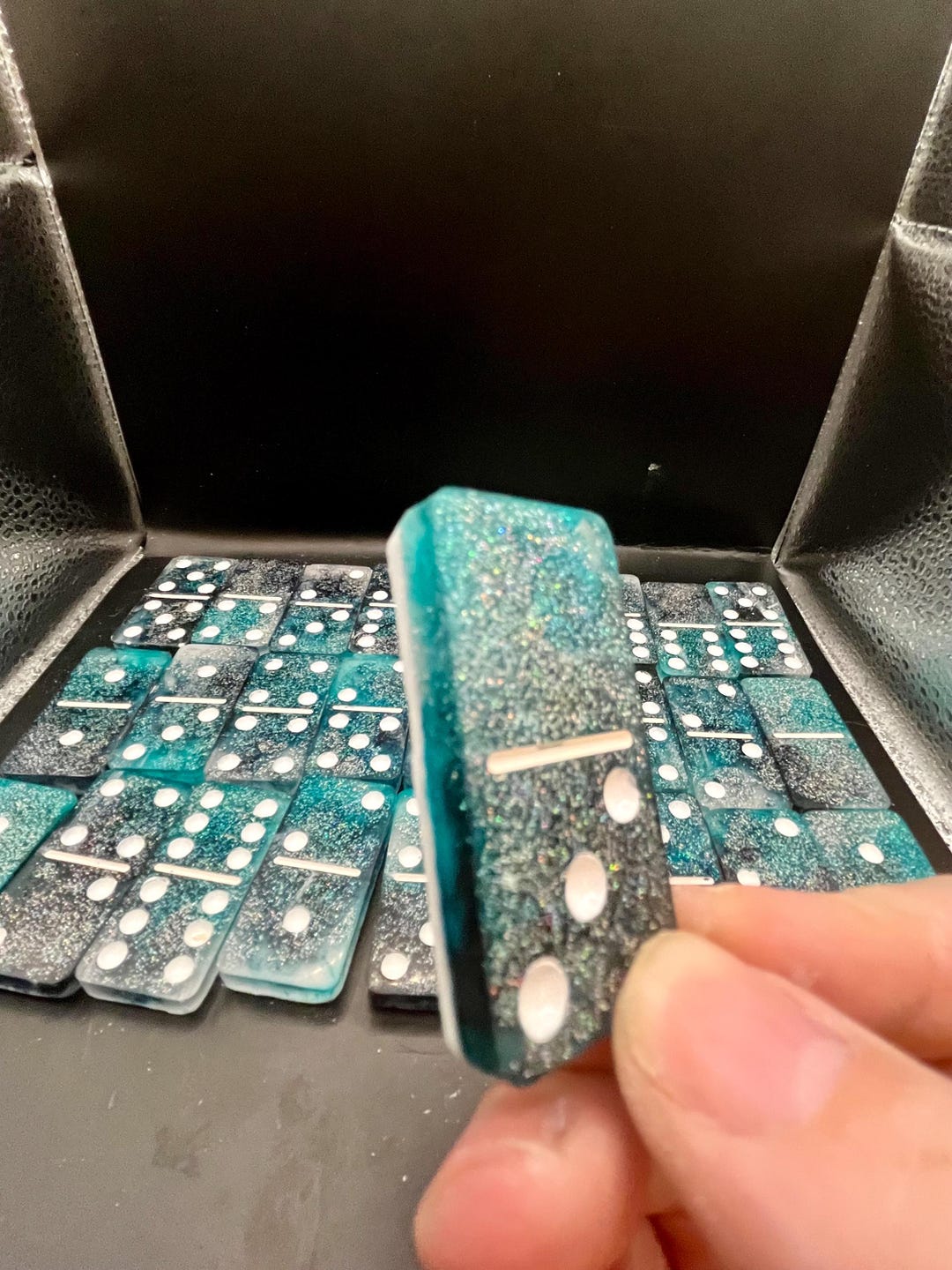 28pc Set Handmade Dominoes Game Set. Made From Resin by Loves2stitch ...