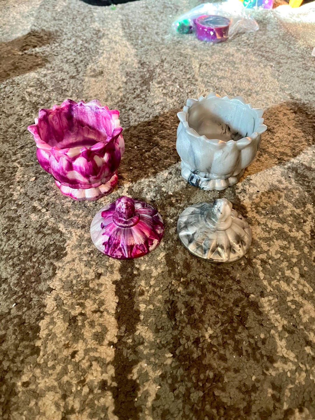 Handmade Fluted Resin Storage Jar With Lid - Etsy