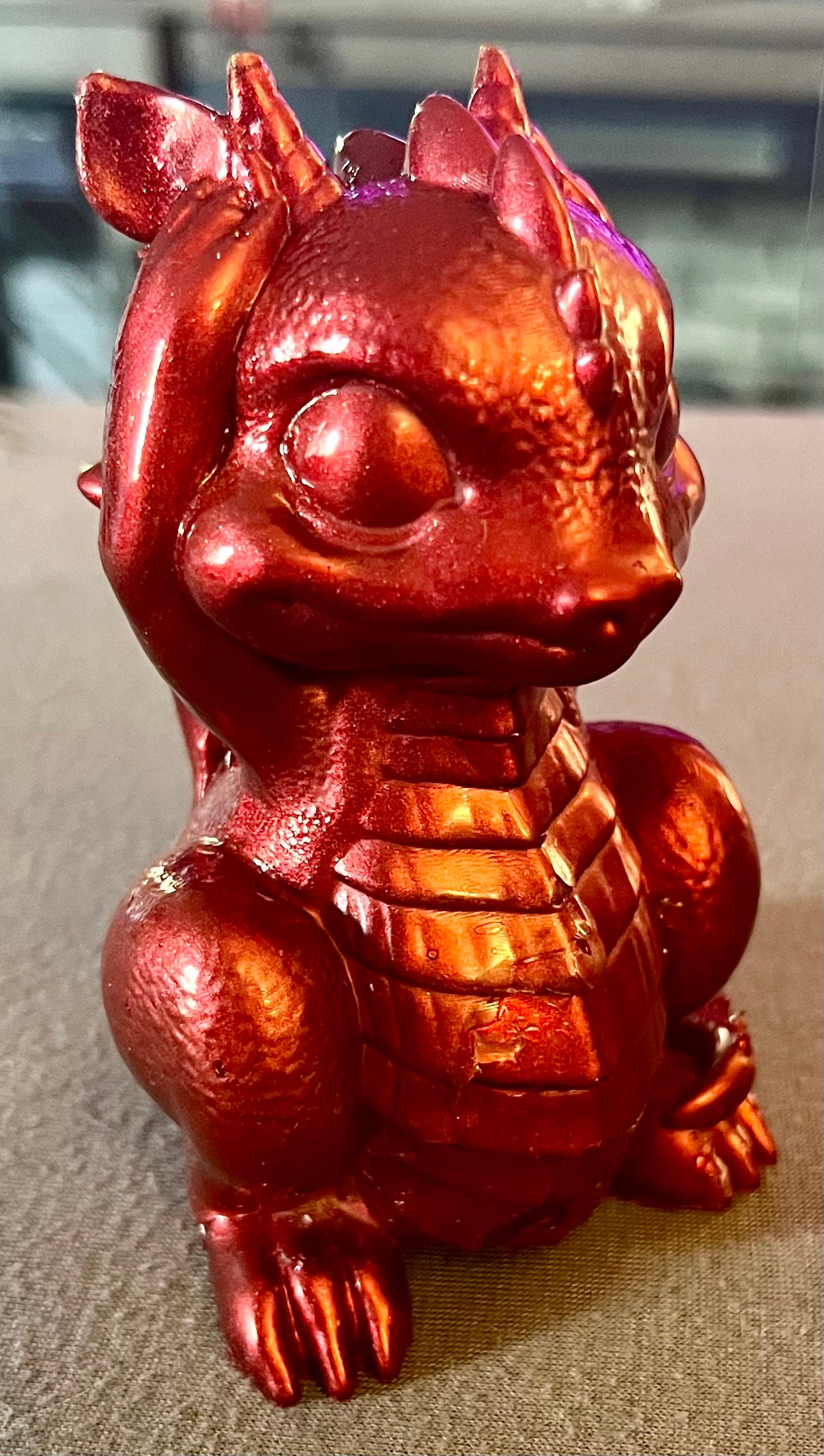 3-piece Dragon Figurine Set With Metallic Resin Art - Etsy