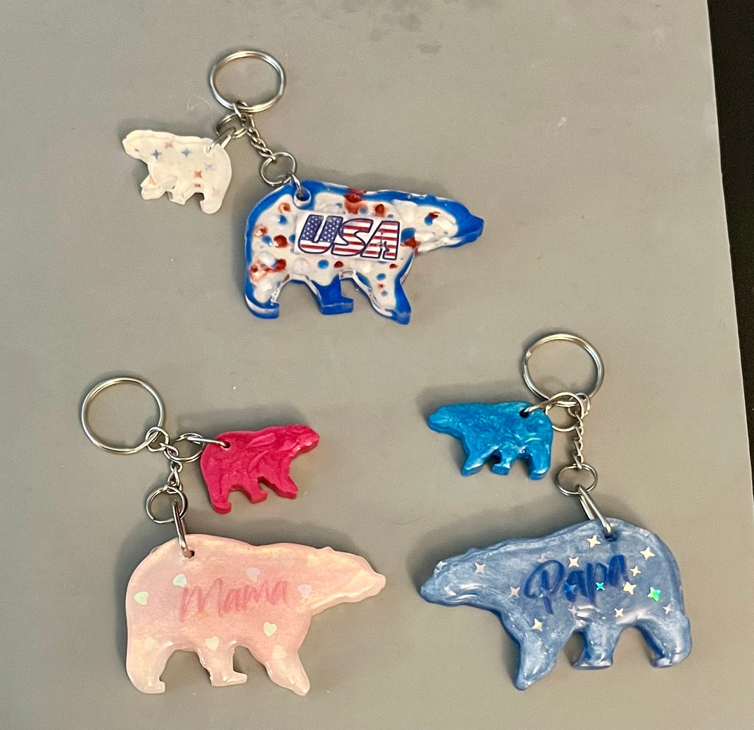 Handcrafted Bear Keychain: Personalized Resin Charm for Animal Lovers ...