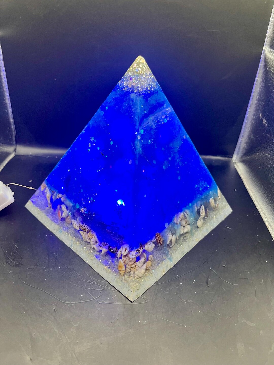 Seashell Ocean Blue Pyramid Resin Decoration Made by Loves2craft ...