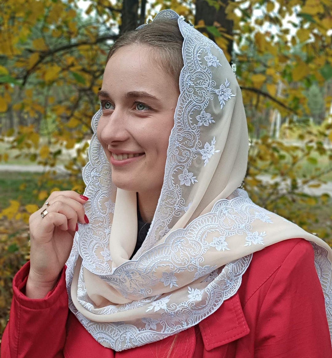 Orthodox Veil. Christian Head Scarf. Eastern Church Prayer Covering ...