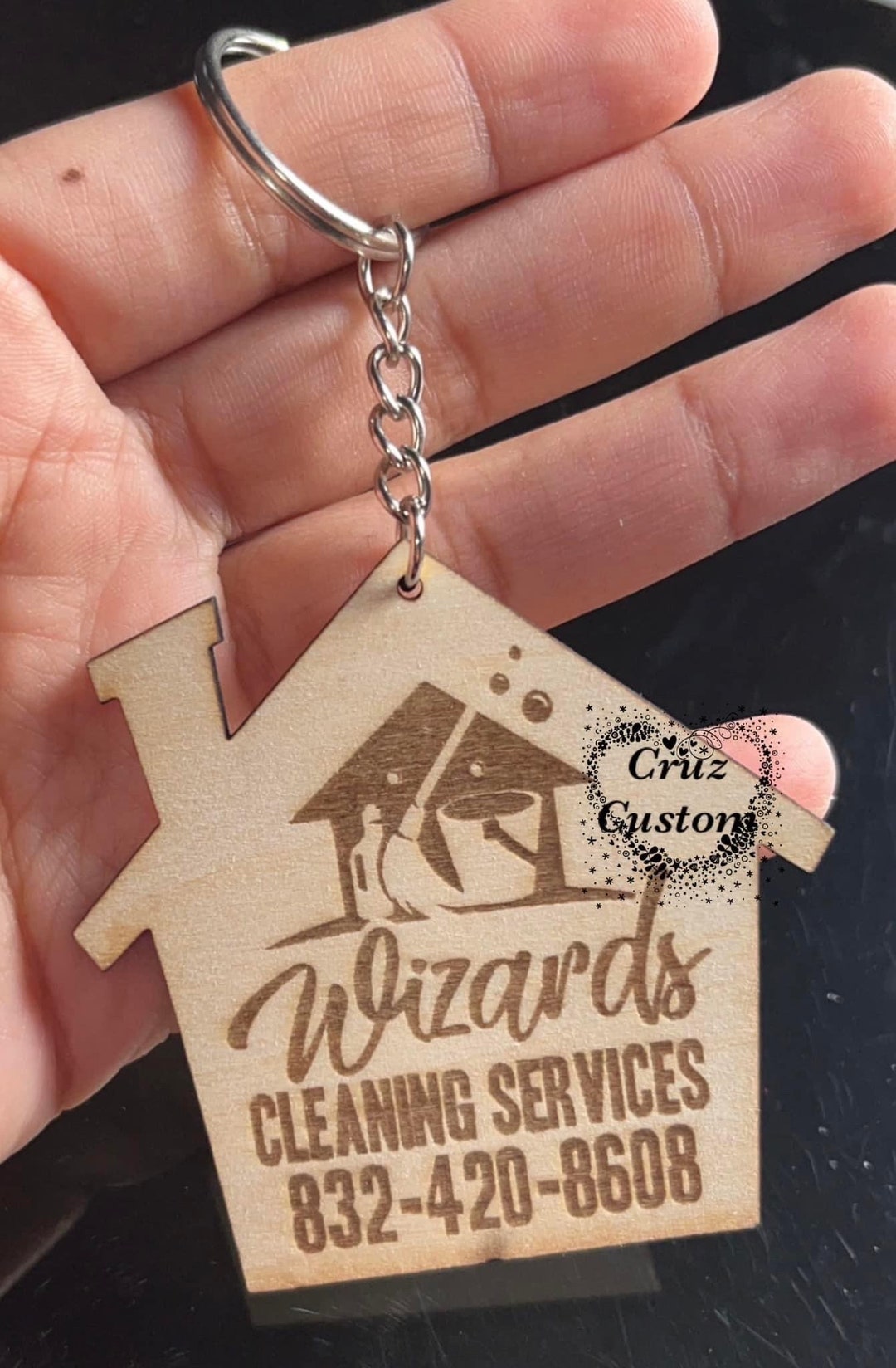 House Logo Laser Engraved Gifts,logo Wood Keychain,promote House ...