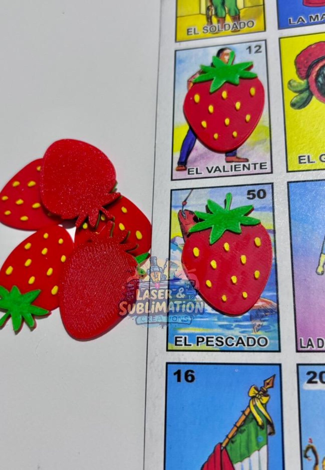 Loteria Strawberry Fresas Game Concha Chips, Strawberry Fruta Coin ...