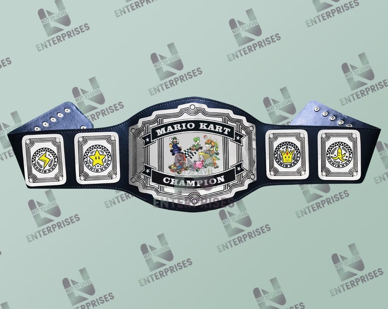 Mario Kart Championship Belt Trophy Super Mario Racing Game Title Belt ...
