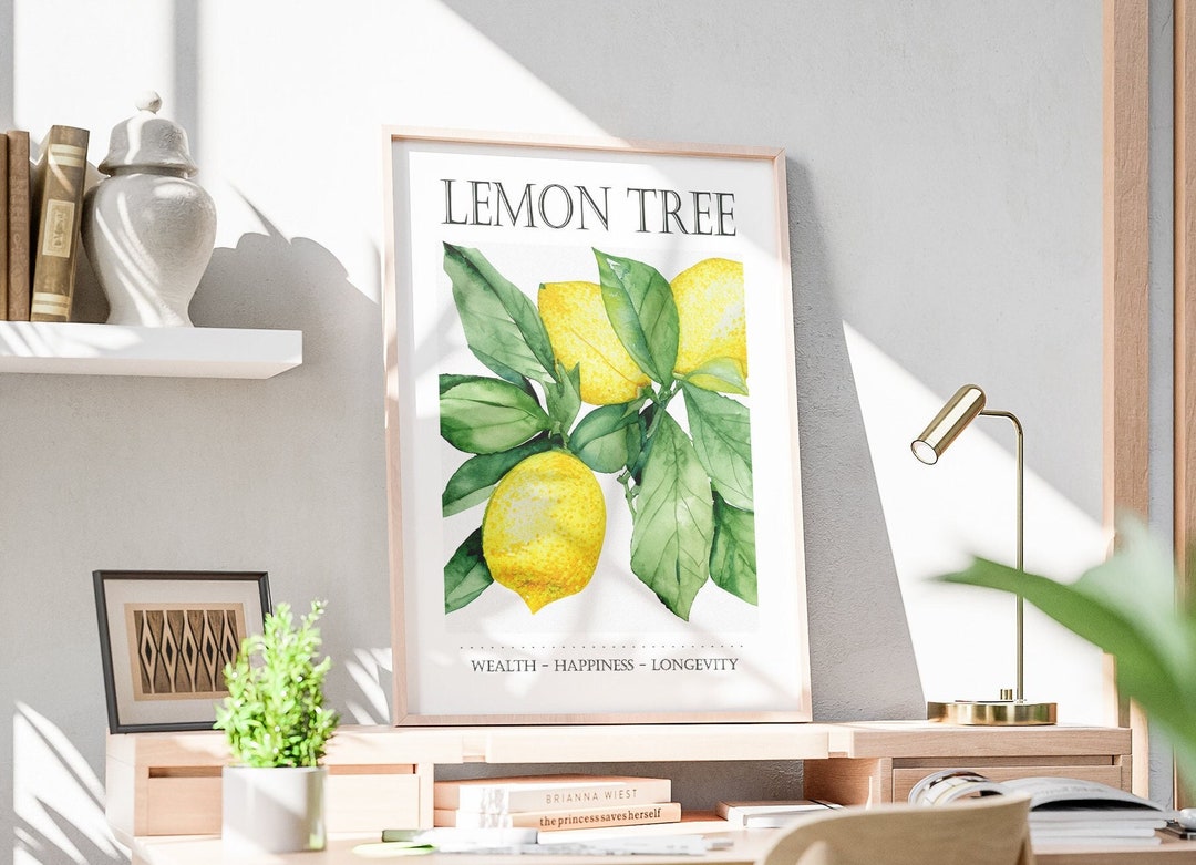 Digital Art, Lemon Tree, Tree Symbology, Wall Decoration, Yellow, Lemon ...