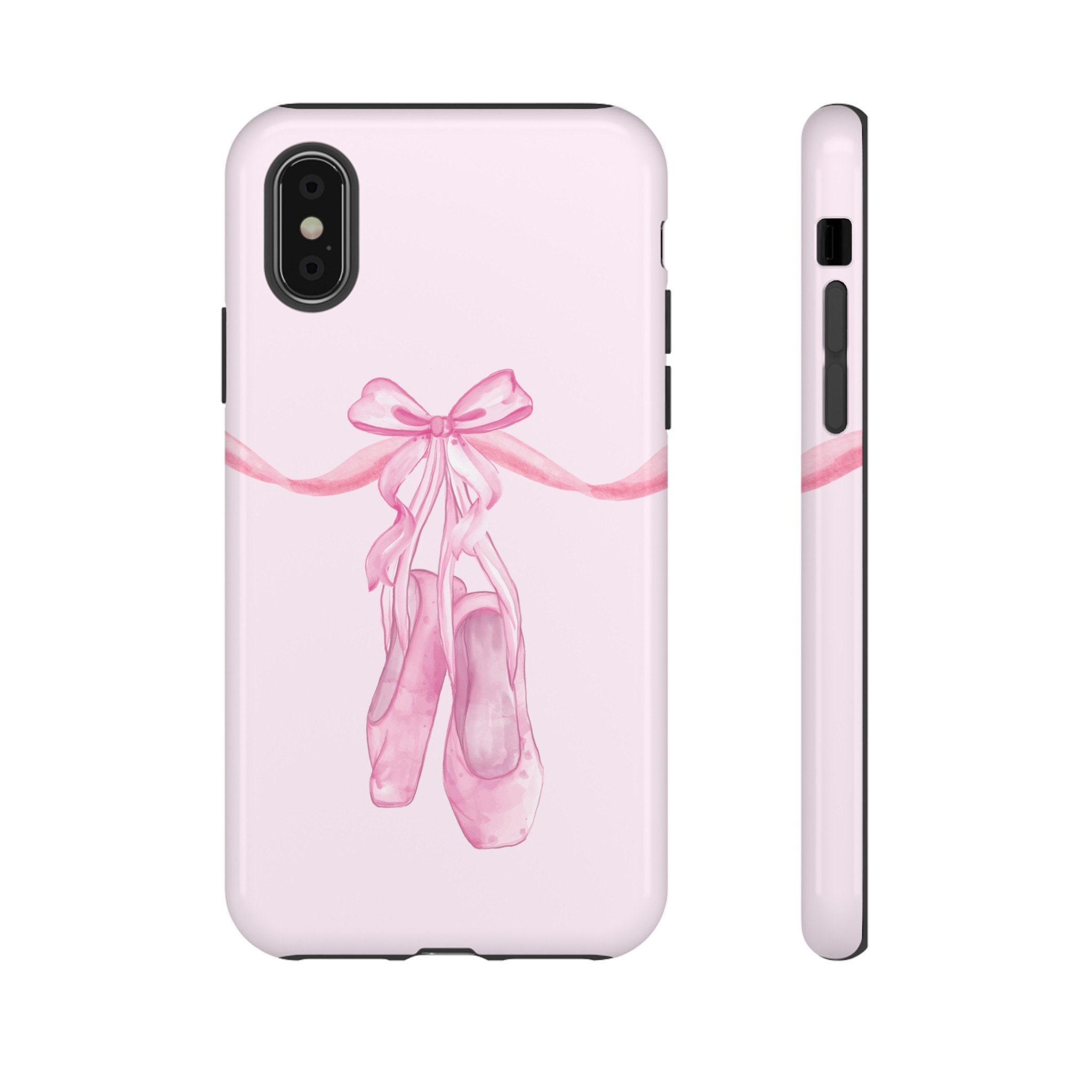 Ballerina Shoes Pink Bow Tough Phone Case, Trendy & Girly, Gifts for ...