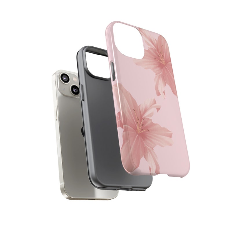 Pink Lily Flower Phone Case, Girly Phone Case, Gifts for Her, iPhone 16 ...
