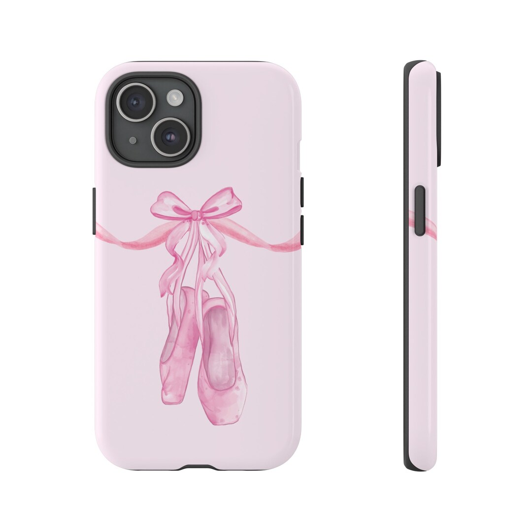 Ballerina Shoes Pink Bow Tough Phone Case, Trendy & Girly, Gifts for ...