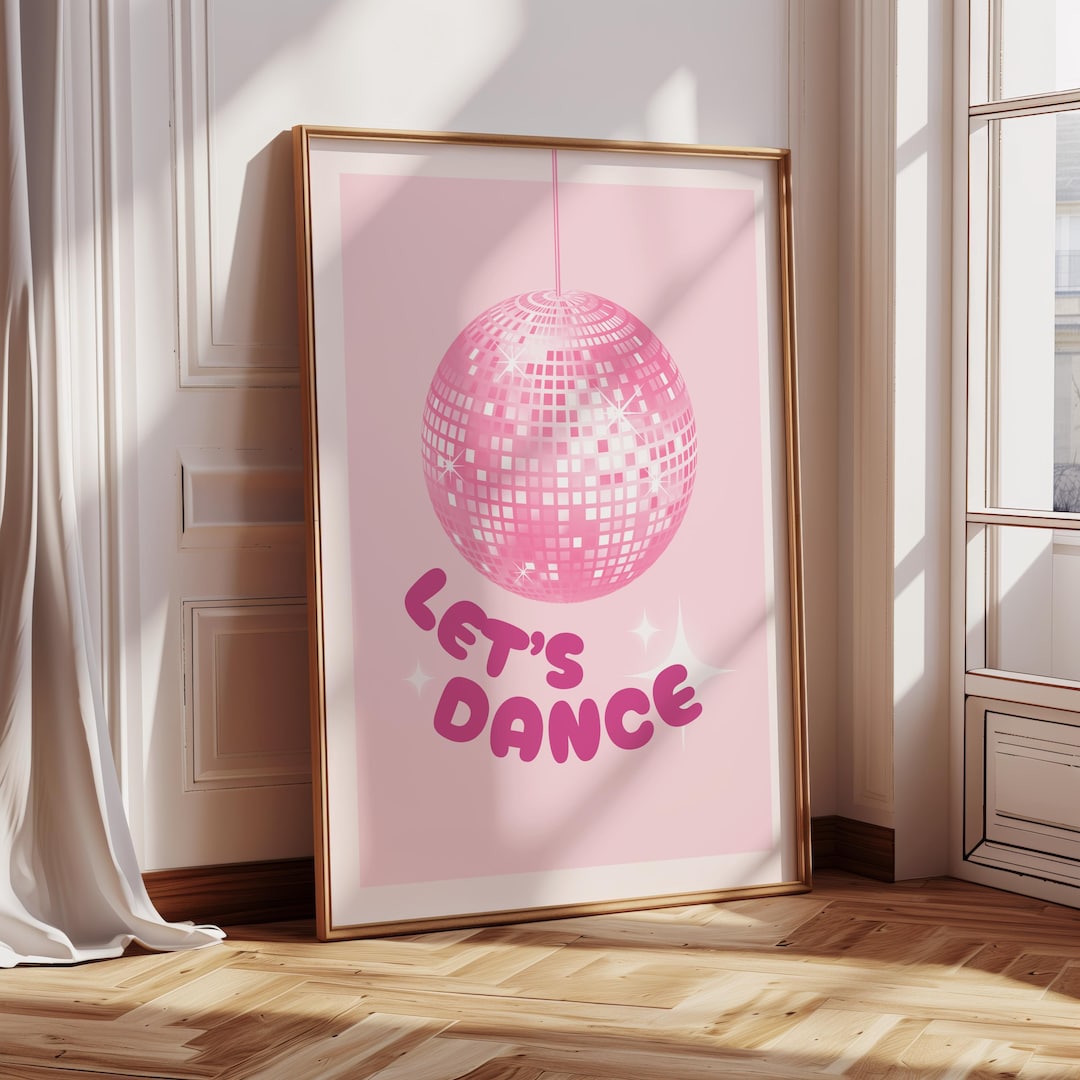 Let's Dance Disco Ball DIGITAL DOWNLOAD, Preppy Poster, Girly Wall Art ...