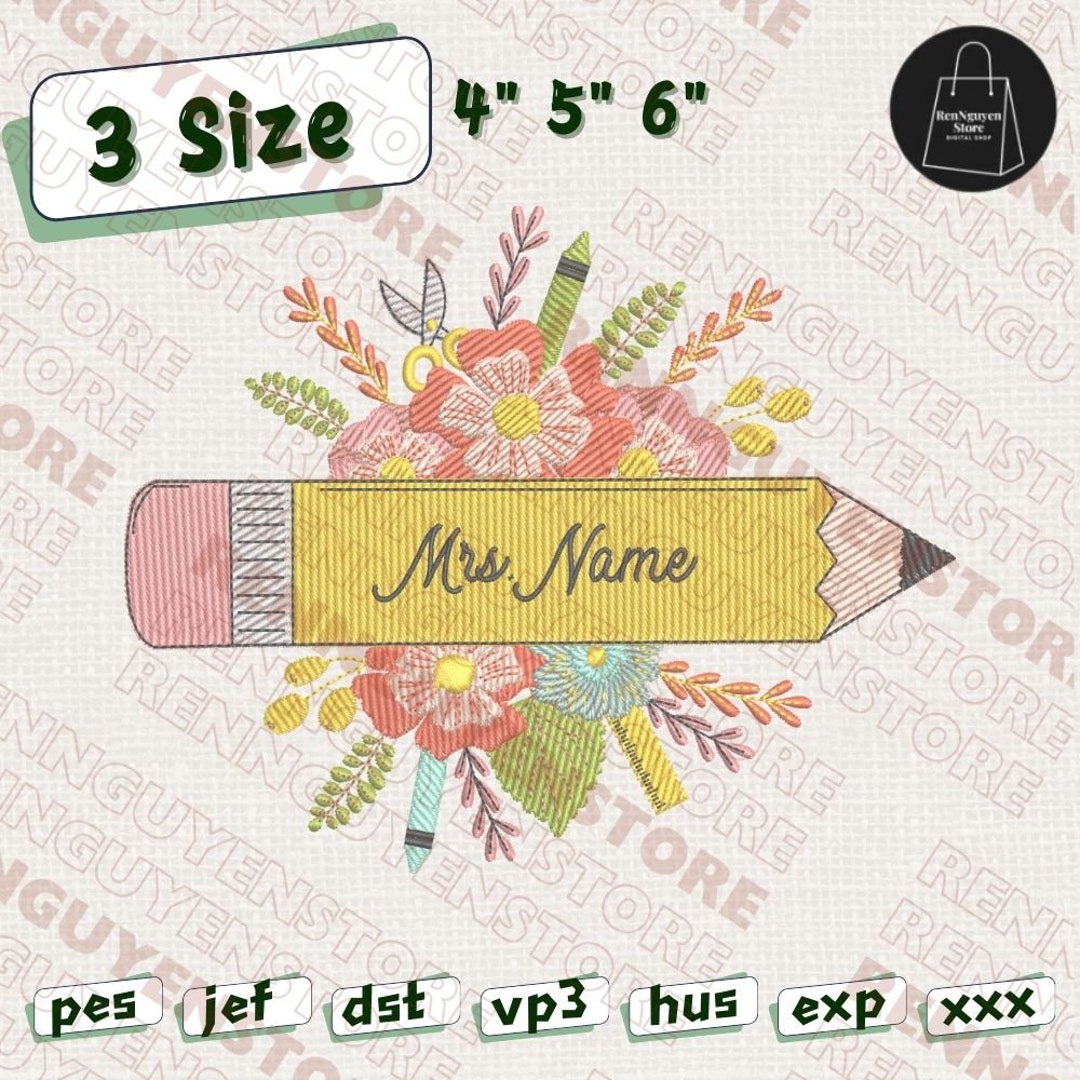 Personalized Embroidery Design, Back to School Embroidery Design ...