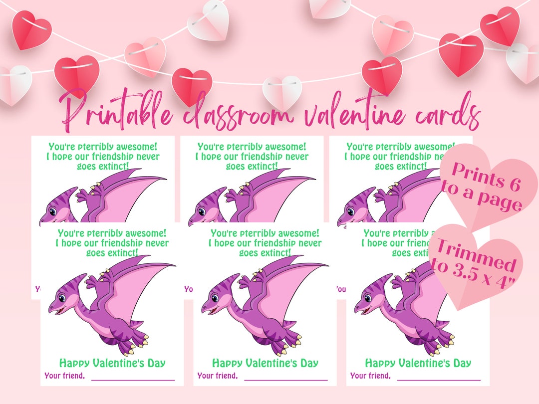 Dinosaur Valentines Cards Printable Kids Valentine Cards Valentine Puns ...