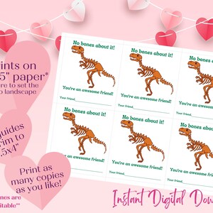 Dinosaur Classroom Valentines Cards for Kids School Valentine's Day ...