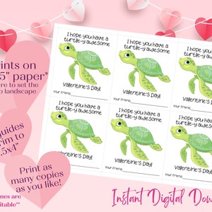 Turtle Classroom Valentines Printable Valentines Day Cards for Kids ...