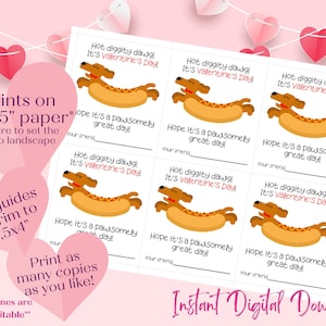 Hot Dog Valentines Day Cards Printable Classroom Valentines for Kids ...
