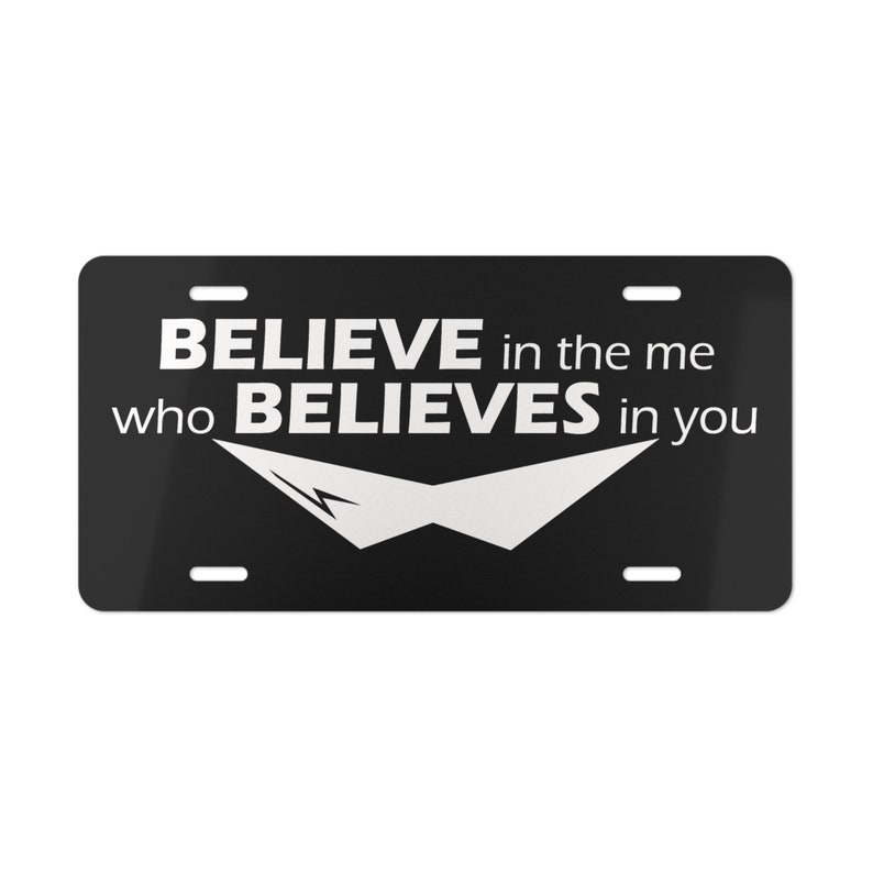 Kamina Believe Black Vanity Plate - Etsy