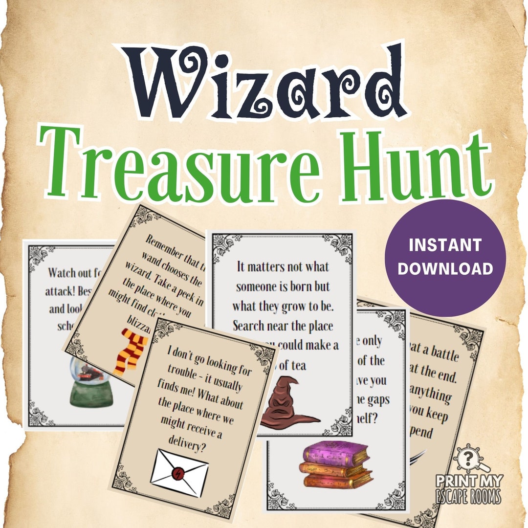 Wizard Treasure Hunt for Kids Birthday Party Game Magical Scavenger ...