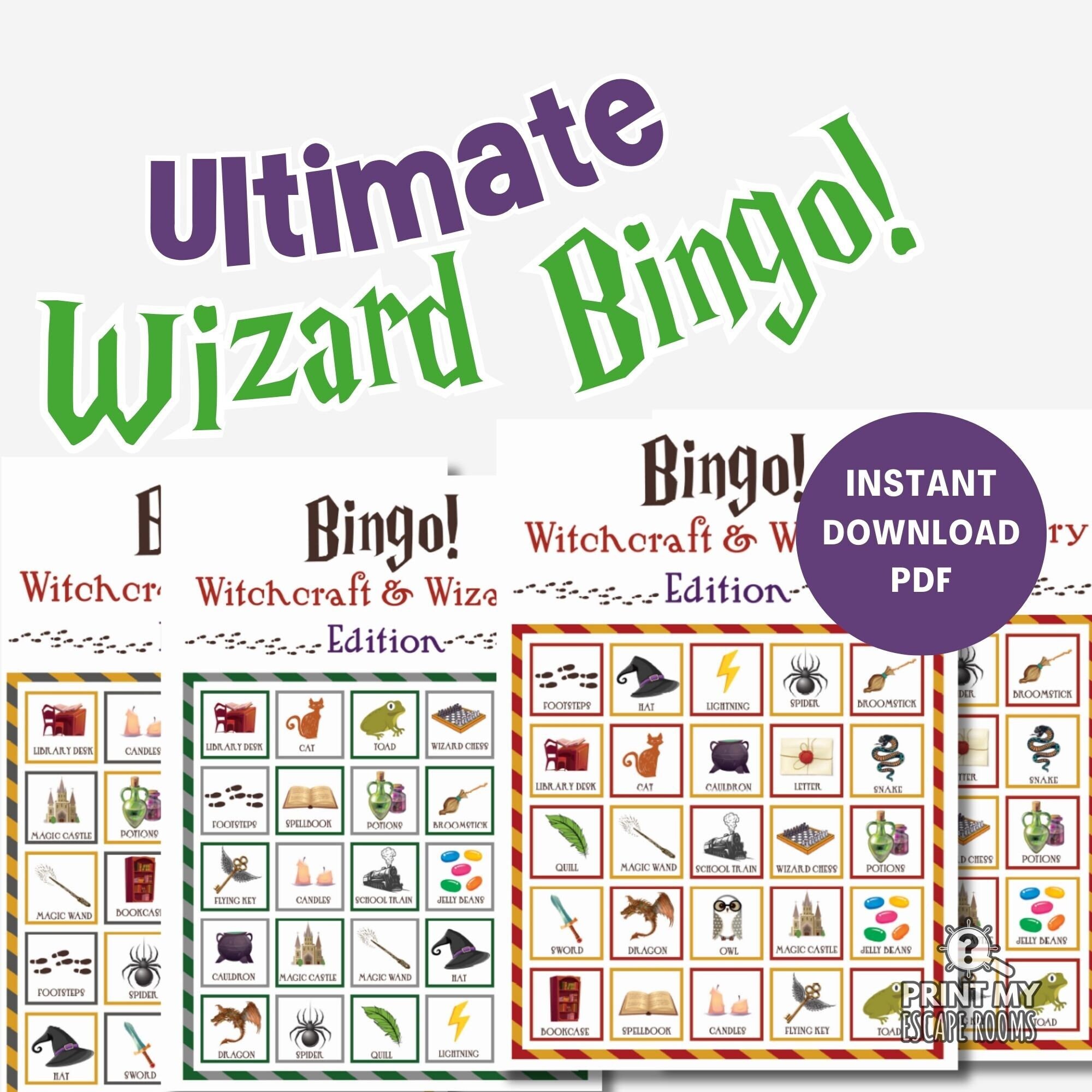 Magic School Bingo, Wizard Party Games, Halloween Party Games, Wizard ...
